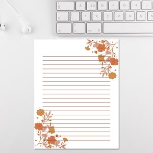 Printable Stationery Paper | Floral Lined Note Paper PDF | Goodnotes ...