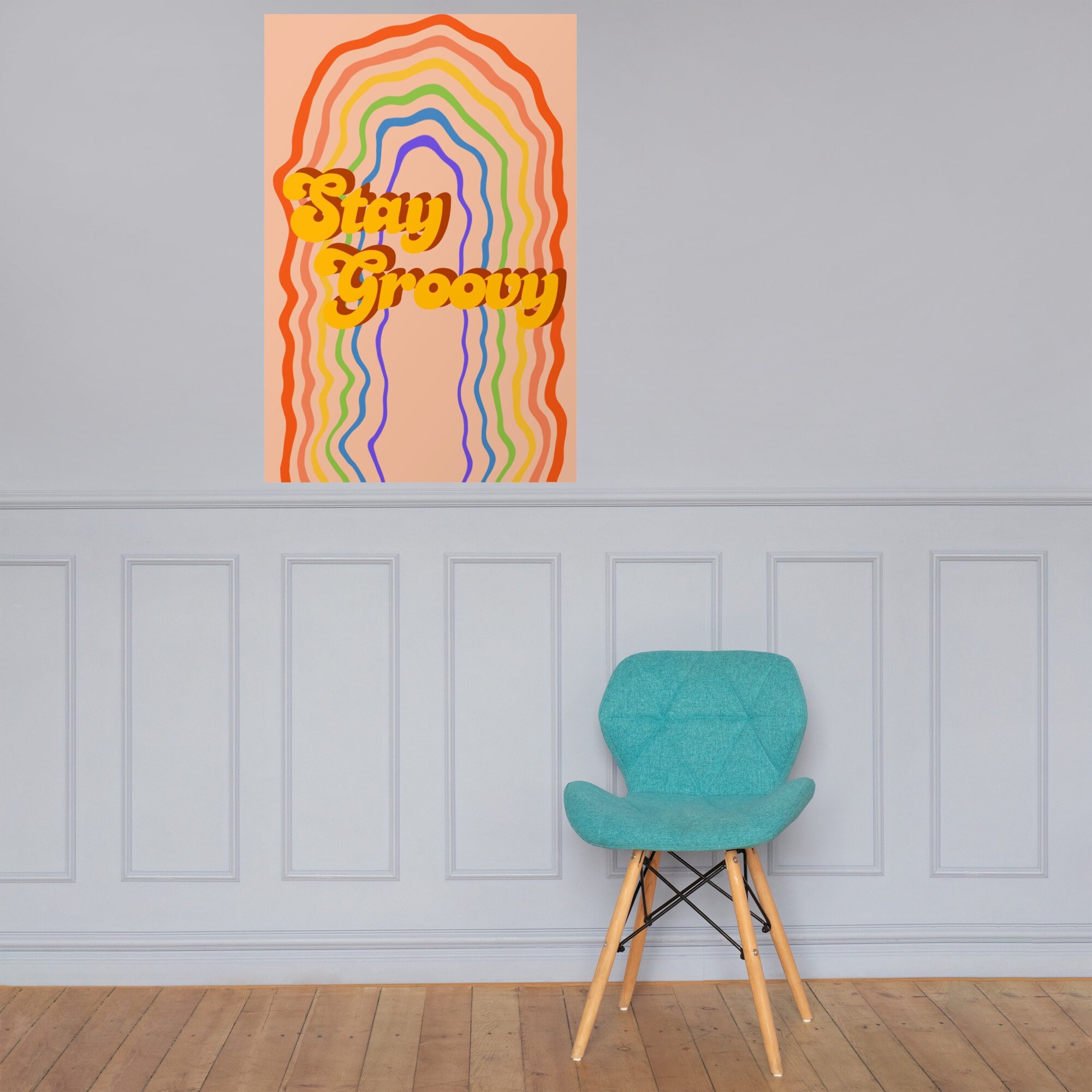 Stay Groovy Retro Rainbow 70s Inspired Poster Print Matte Colorful Wall ...