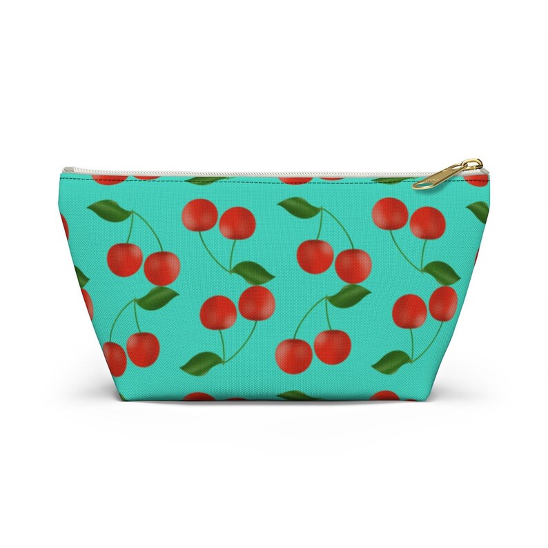 Vintage Style Retro Cherry Pattern Accessory Pouch Cosmetic Bag Craft ...