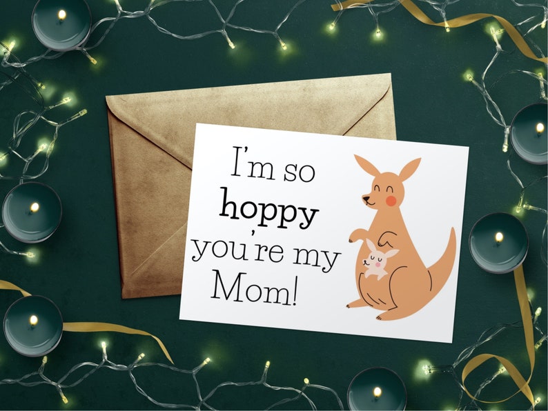 Printable Mother’s Day Card | Funny Cute Kangaroo Animal Cartoon Pun ...