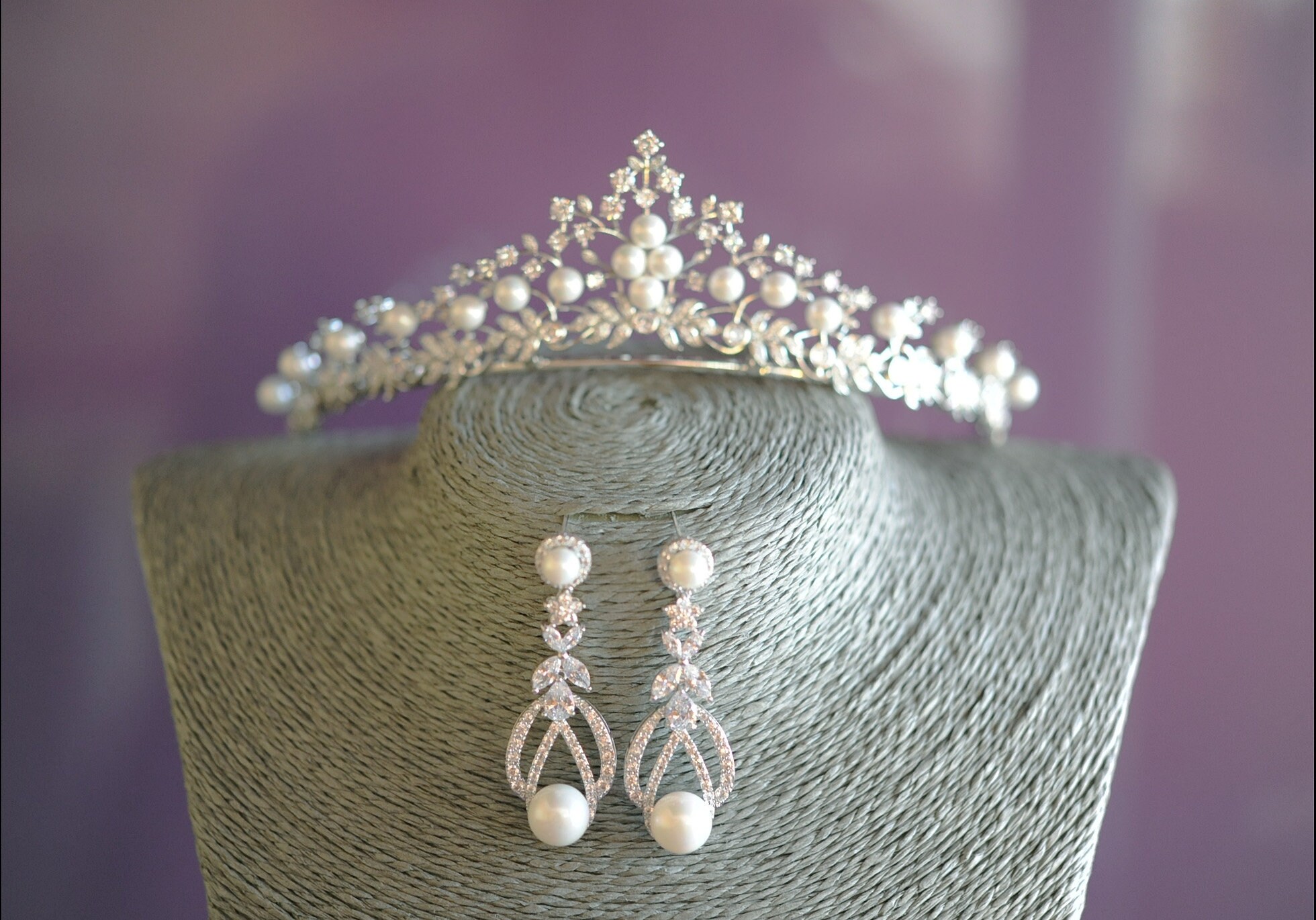 Silver Bridal Tiara With Pearls for Bride Wedding - Etsy
