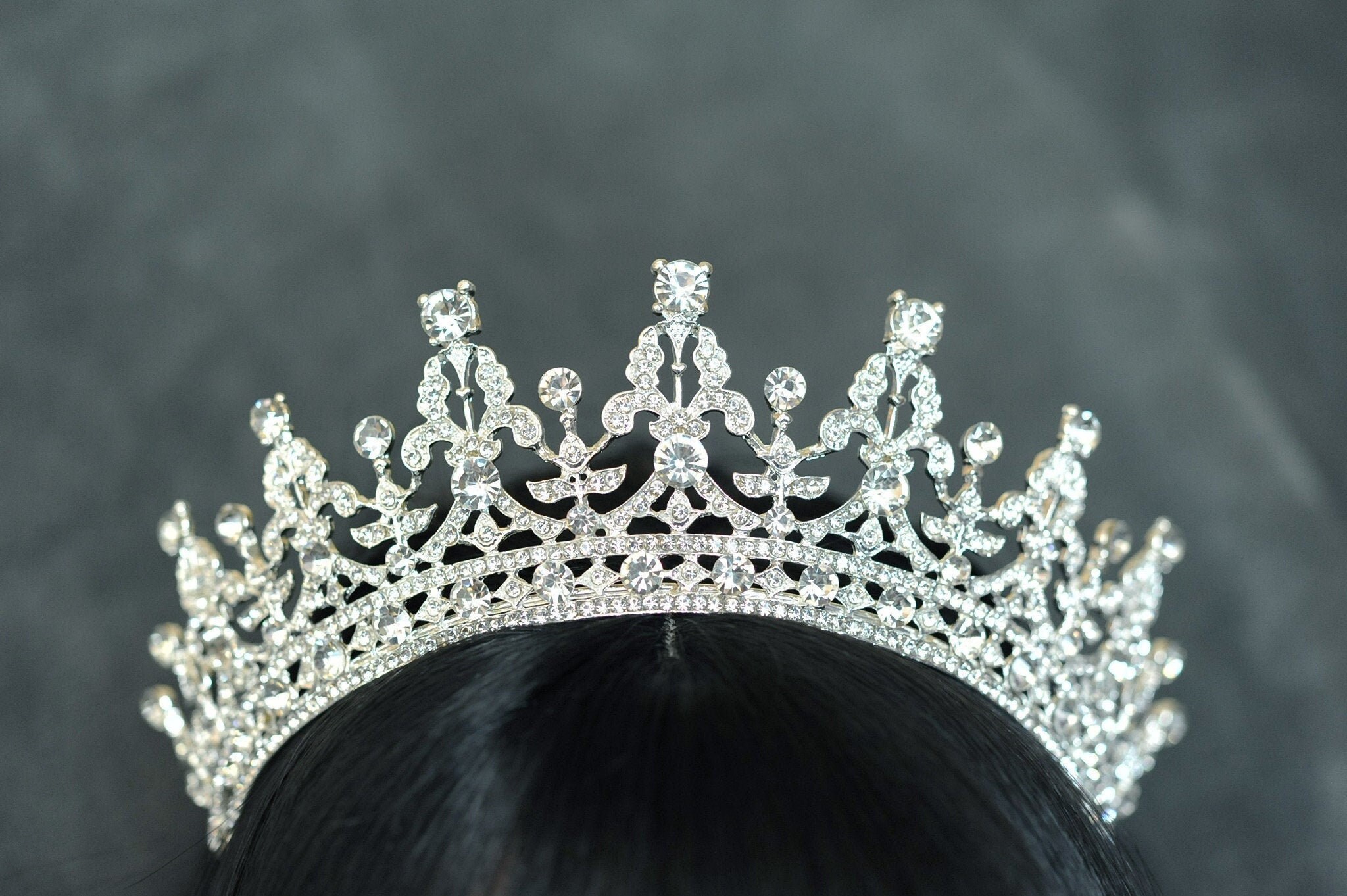 Bridal Tiara With Crystals for Bride Silver Royal Tiara - Etsy