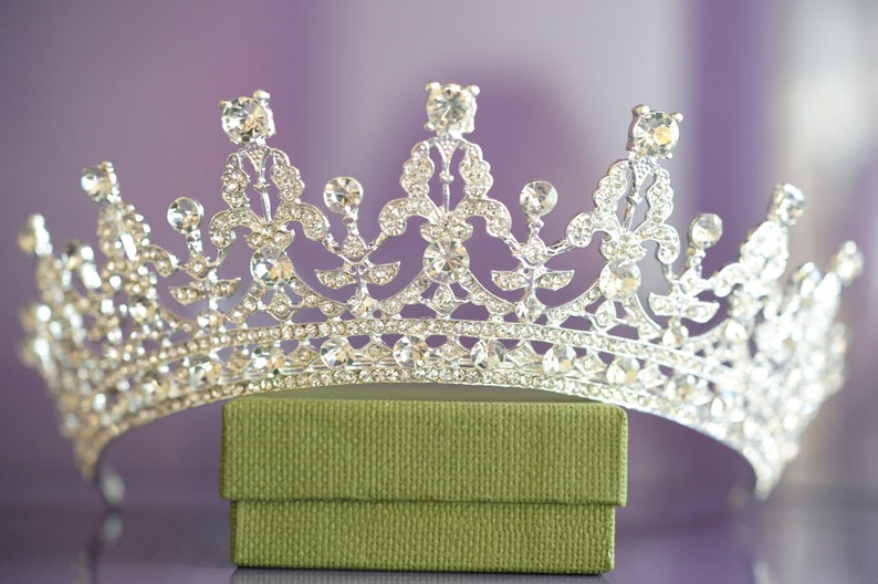 Bridal Tiara With Crystals for Bride Silver Royal Tiara - Etsy