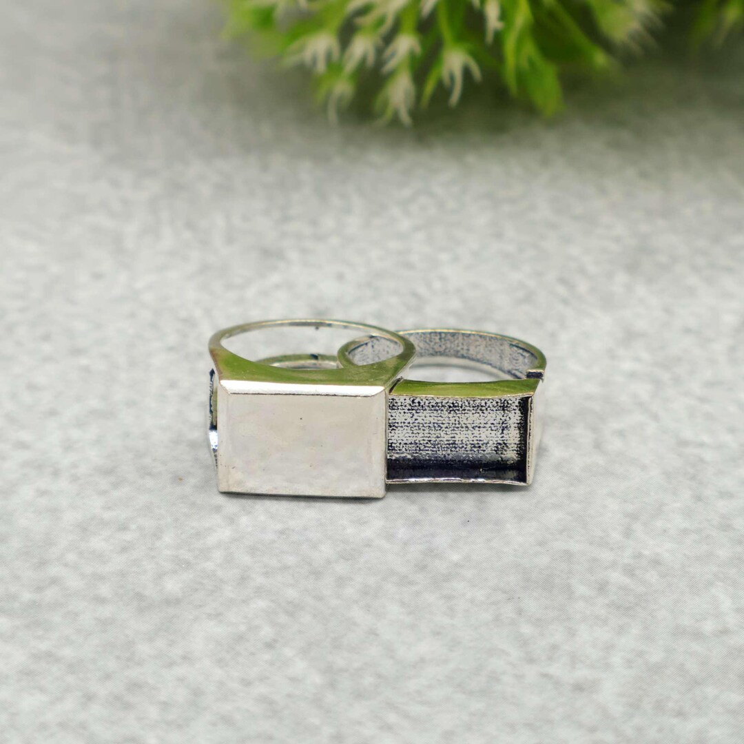 Openable Silver Box Ring, Secret Compartment Ring. - Etsy