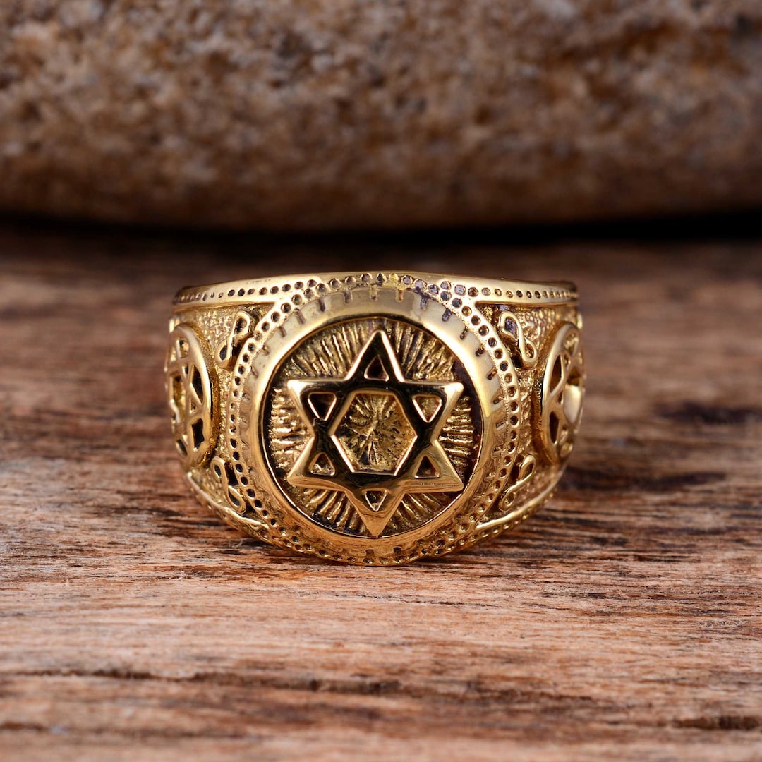 Star of David Signet Ring: Jewish Talisman Amulet - Etsy