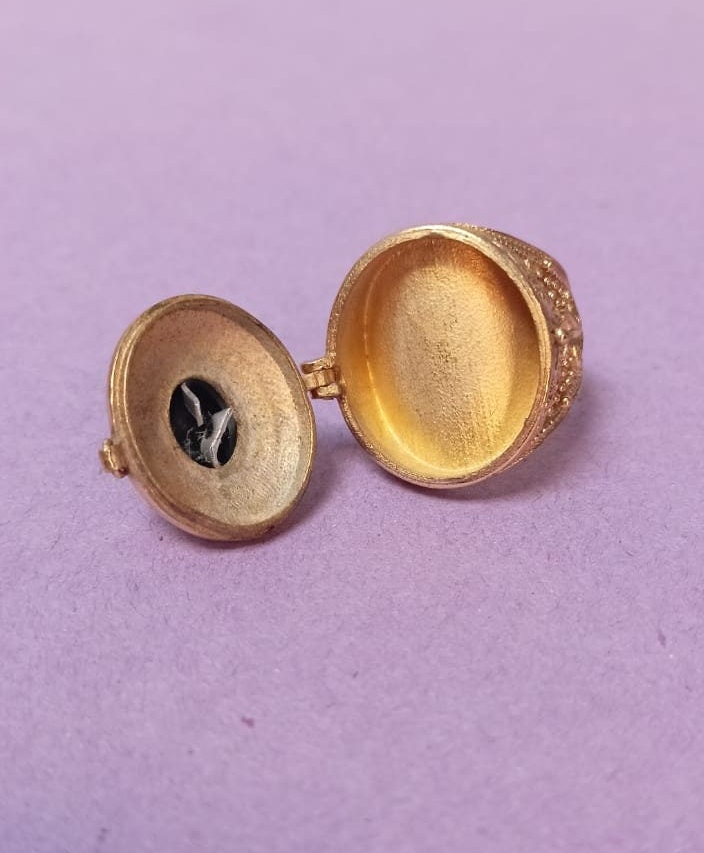 Black Obsidian Poison Ring Secret Box Ring Pill Box Ring - Etsy