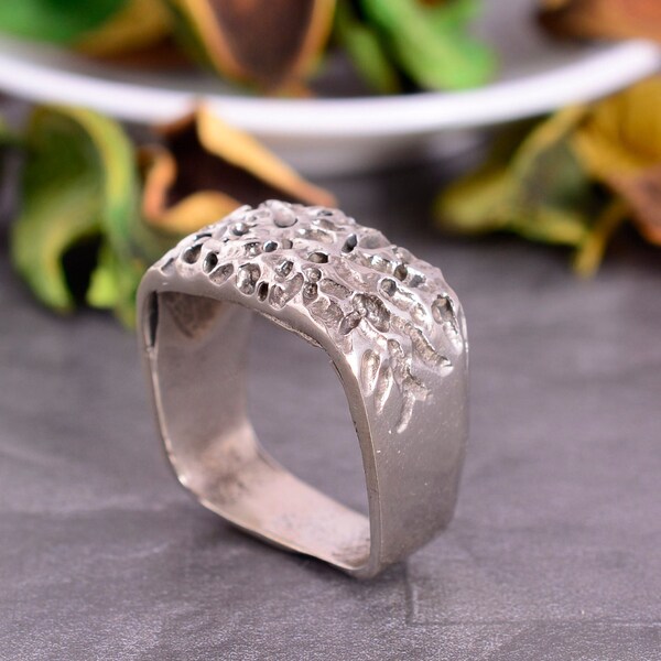 Rough Texture Ring - Etsy