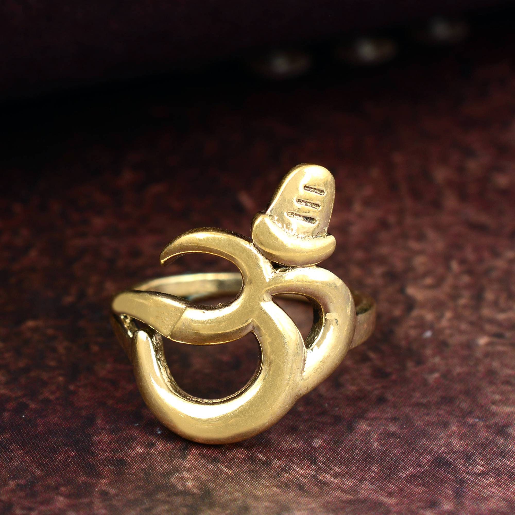 Gold Om Ring, Lord Shiva Ring, Dainty Gold Ring, Handmade Ring ...