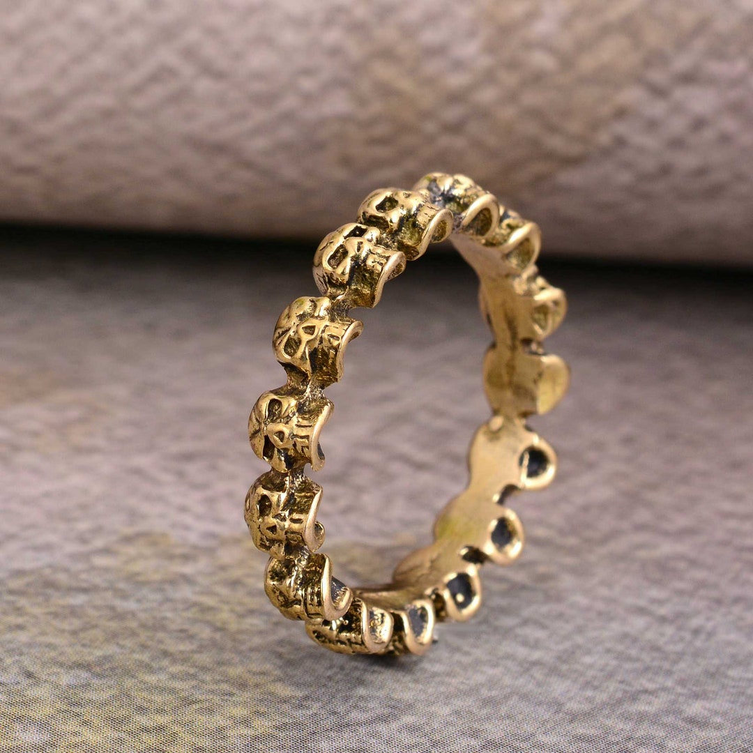 Narrow Skull Ring, Skeleton Skull Ring, Skull Head Ring, Punk Skull ...
