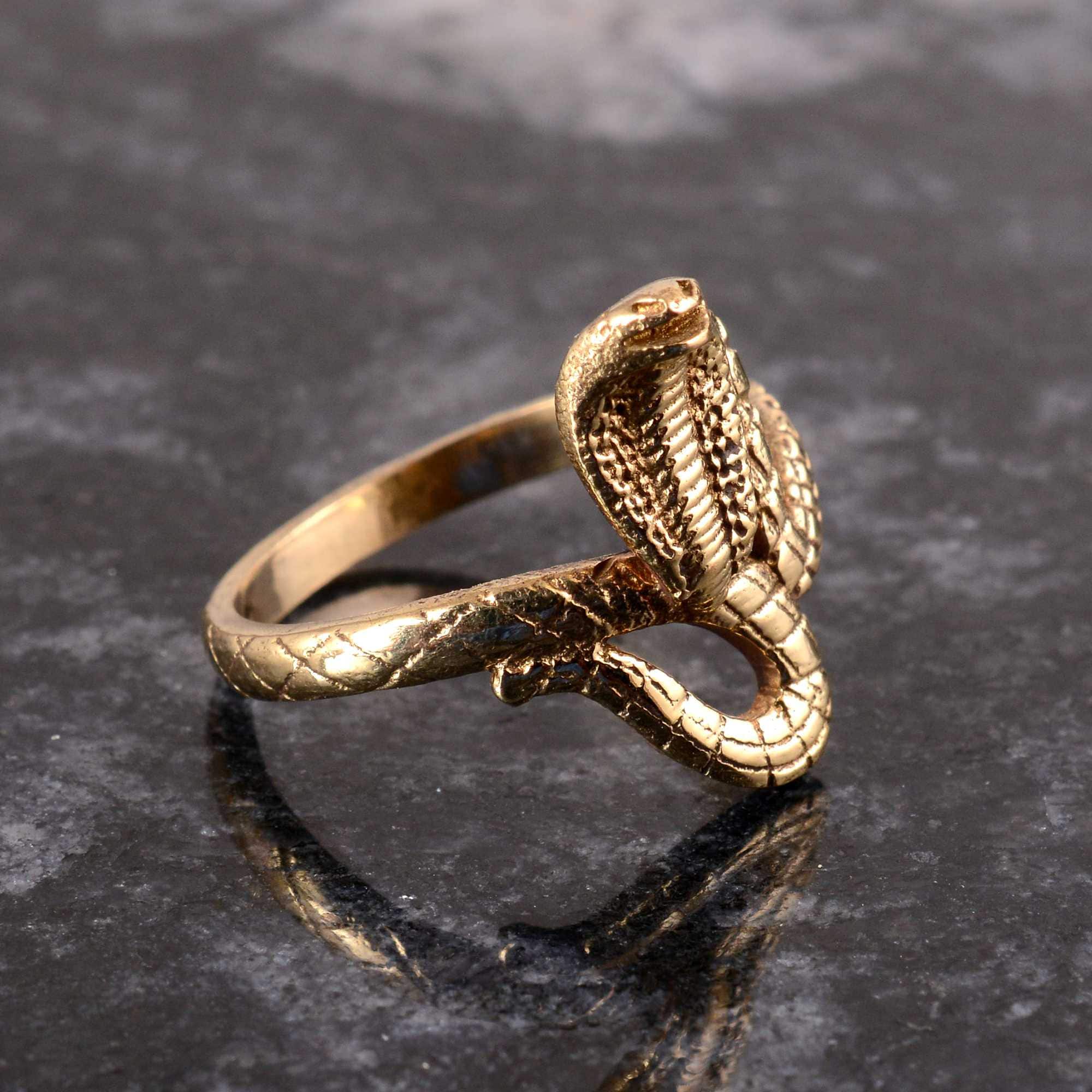 Minimalist King Cobra Ring, Gothic Ring, Shankra Ring, Halloween Gifts ...