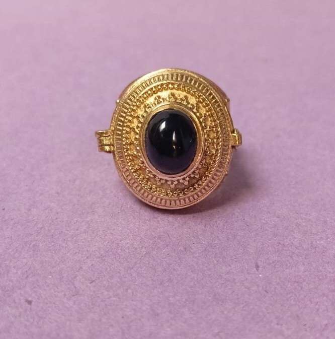 Black Obsidian Poison Ring Secret Box Ring Pill Box Ring - Etsy