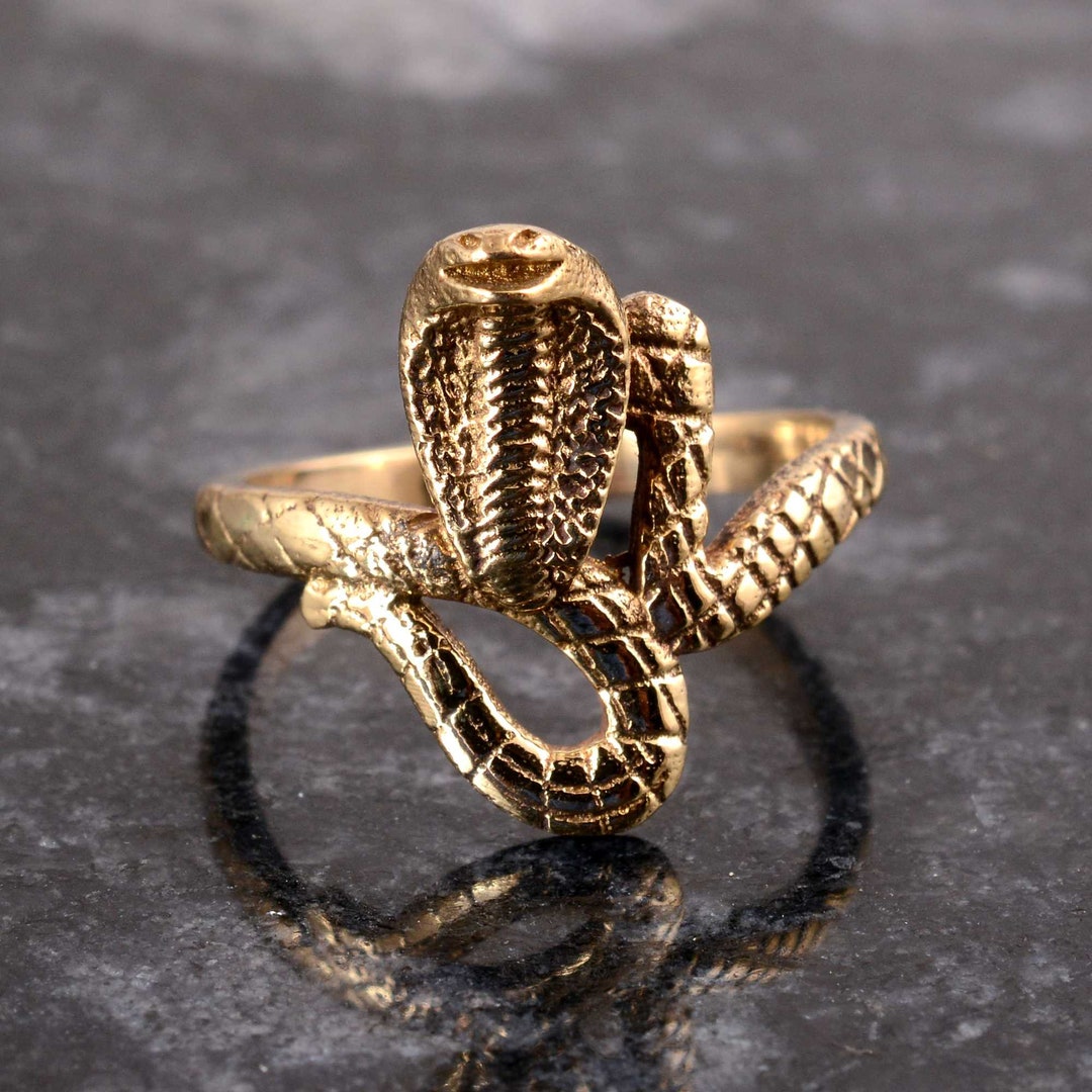 Minimalist King Cobra Ring, Gothic Ring, Shankra Ring, Halloween Gifts ...