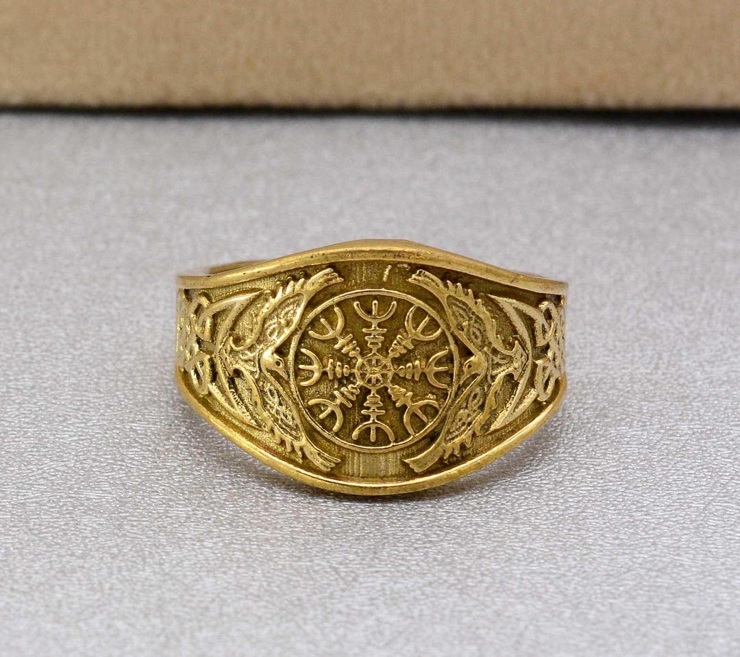 Gold Valknut Viking Ring, Indian Vintage Ring, Triangle Ring, Viking ...