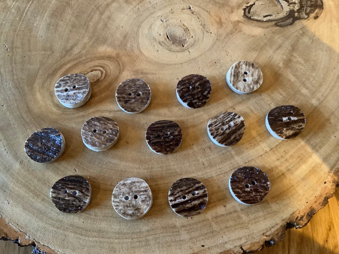 Real Red Deer Antler Buttons - Etsy