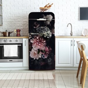 Flower Composition Decal Fridge, Floral Wall Fridge Stickers, Peel ...