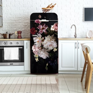 Flower Composition Decal Fridge, Floral Wall Fridge Stickers, Peel ...