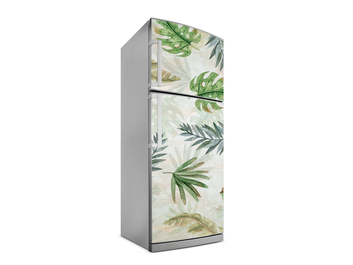 Tropical Leaves Decal Fridge Large Floral Leaf Wall Fridge - Etsy