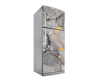 Gray Marble Decal Not Metallic Fridge Cover Wall Fridge - Etsy