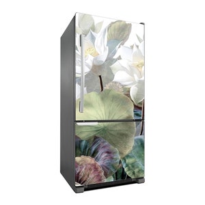 Leaf Print Decal Fridge, Floral Wall Fridge Stickers, Peel & Stick Self ...