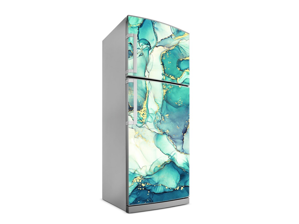 Azure Marble Decal Not Metalic Fridge Cover Wall Fridge - Etsy