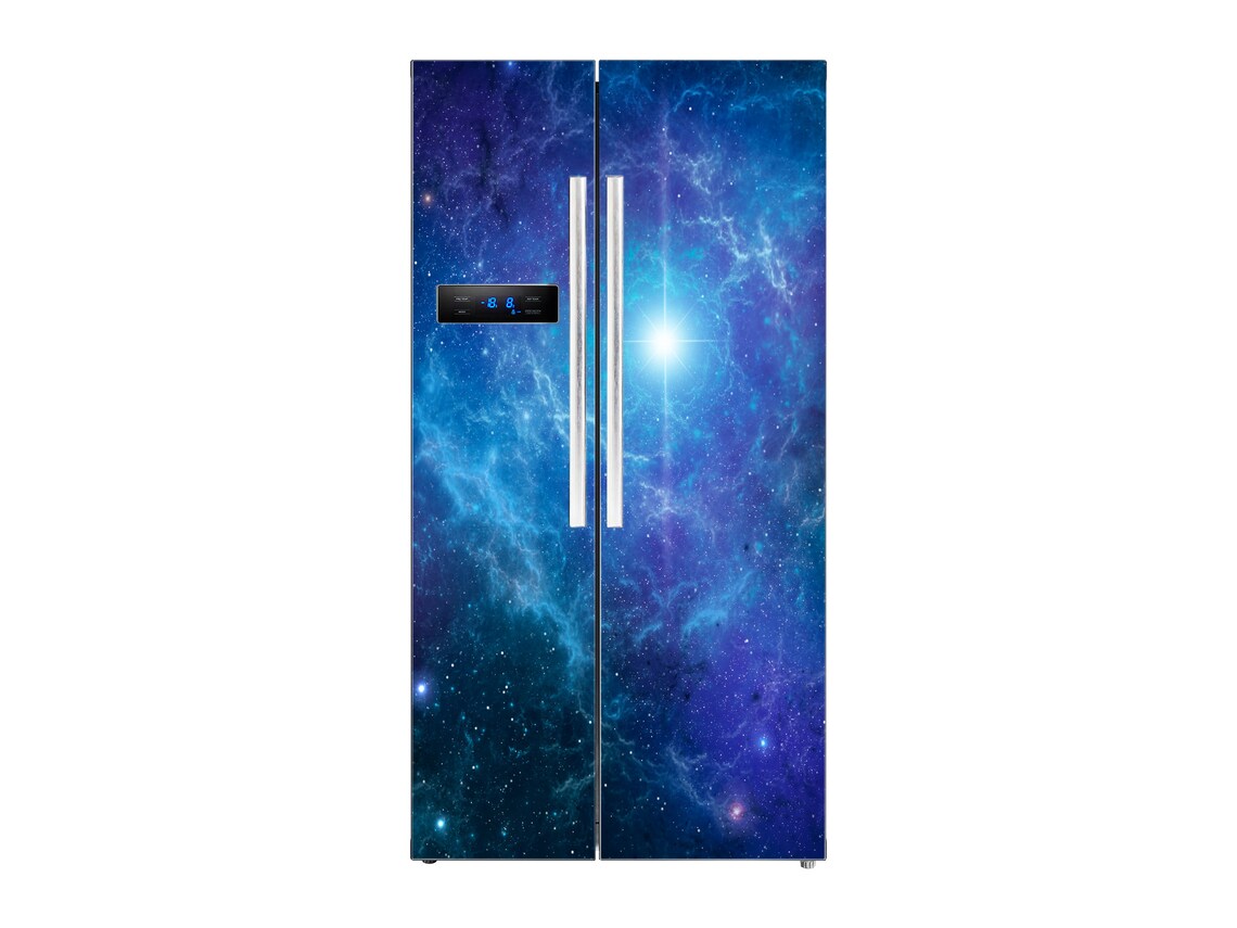Stars Space Galaxy Decal Fridge Cover Wall Fridge Stickers Peel Stick ...