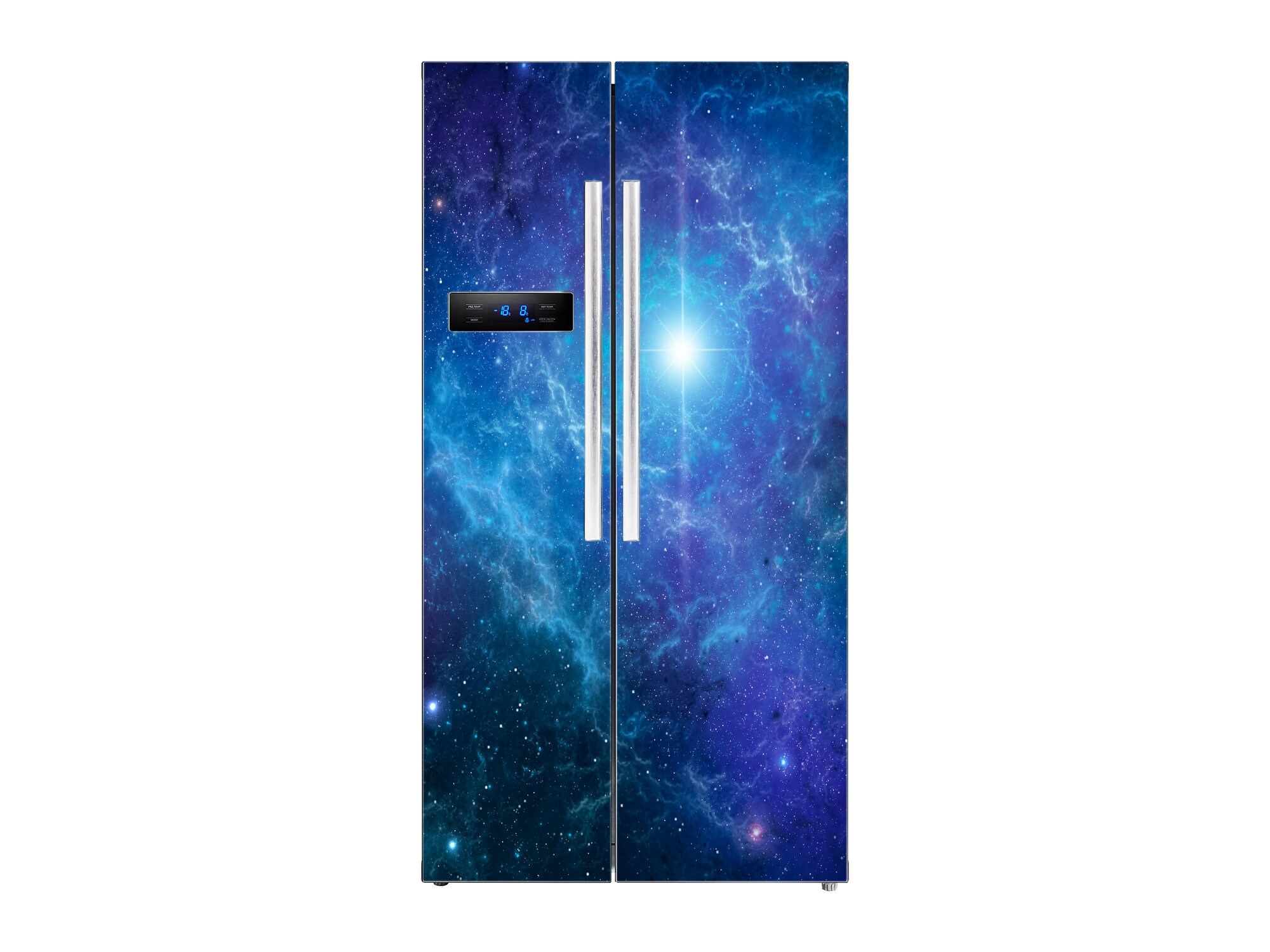 Stars Space Galaxy Decal Fridge Cover Wall Fridge Stickers Peel Stick ...