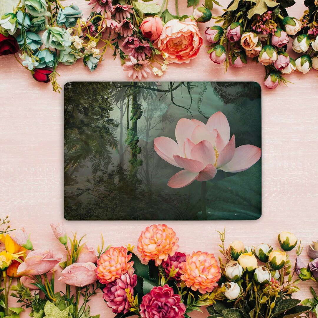 Lotus Flower Tropical Art Laptop Cover, Sticker Protective Skin ...