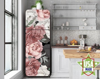 Flower Composition Decal Fridge, Floral Wall Fridge Stickers, Peel ...