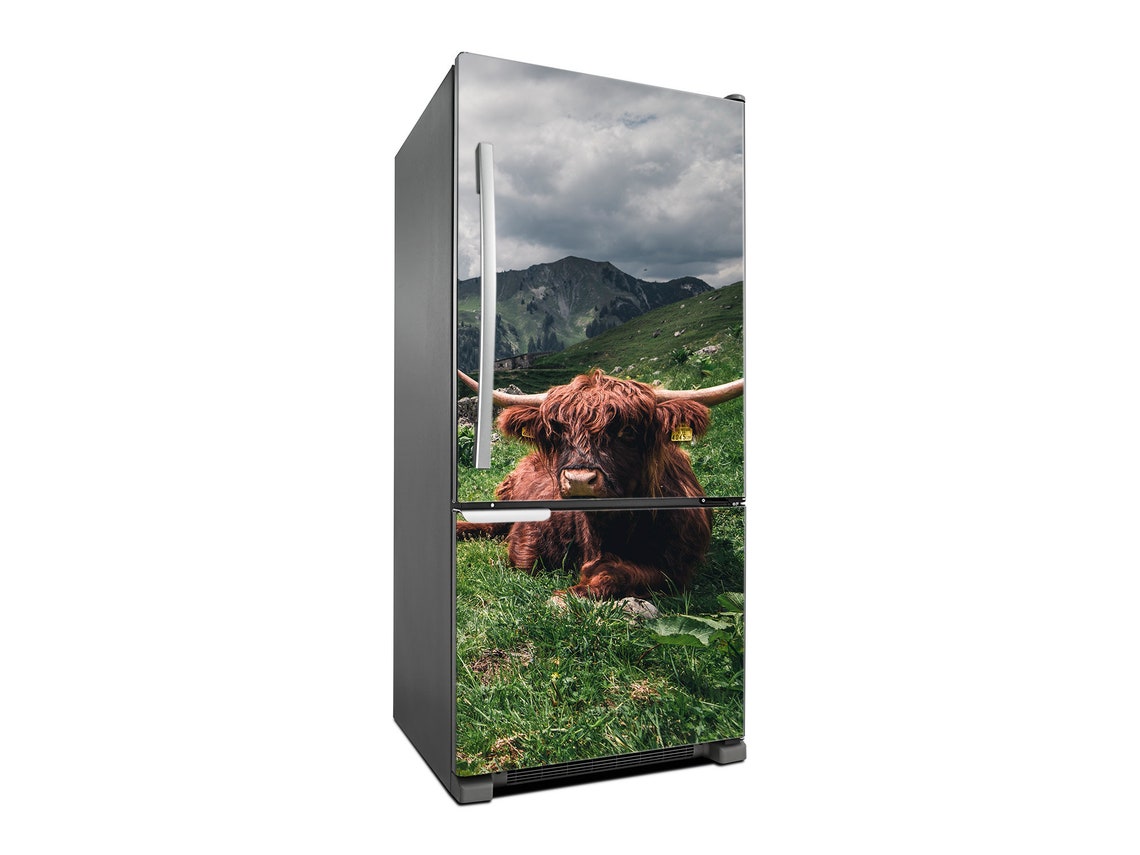 Cow Decal Fridge Wall Fridge Stickers Peel Stick, Self Adhesive Sticker ...