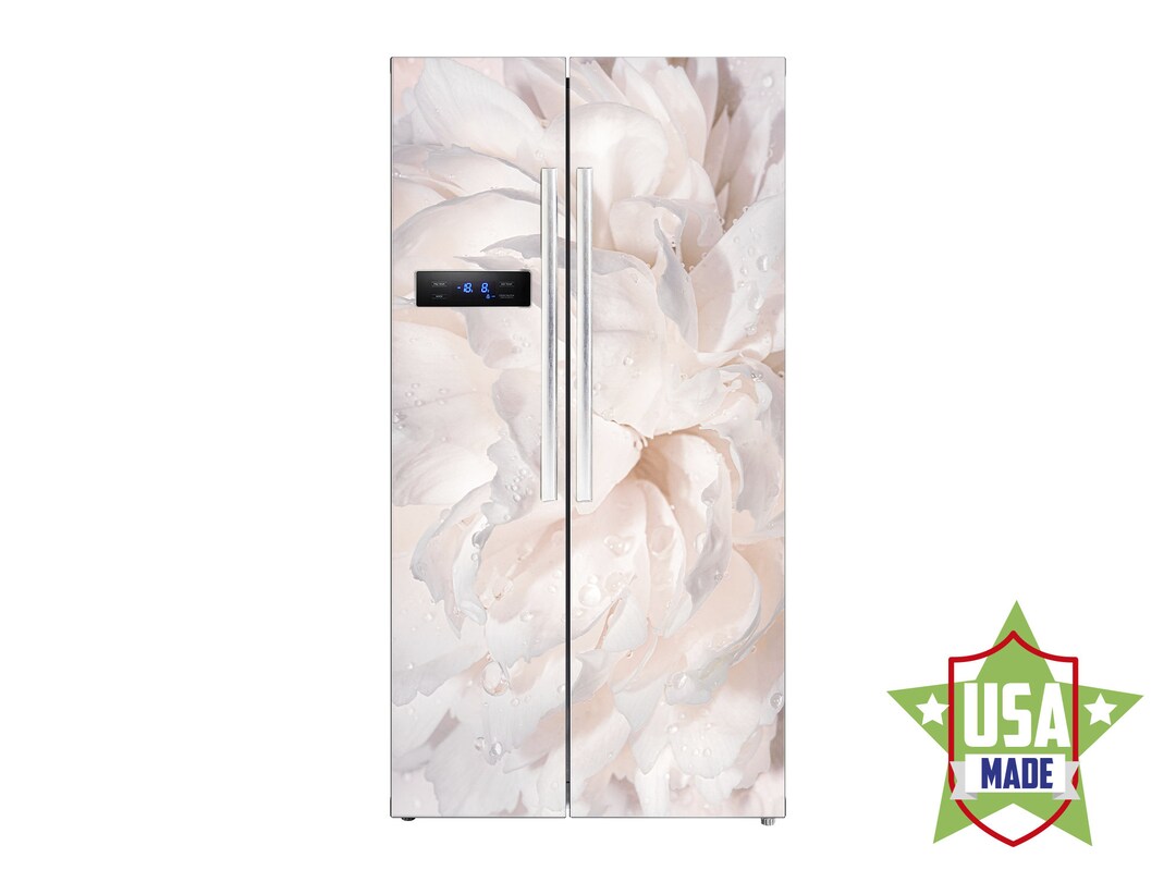 Gentle Fridge Wrap, Marble Refrigerator Decal Cover Peel and Stick ...