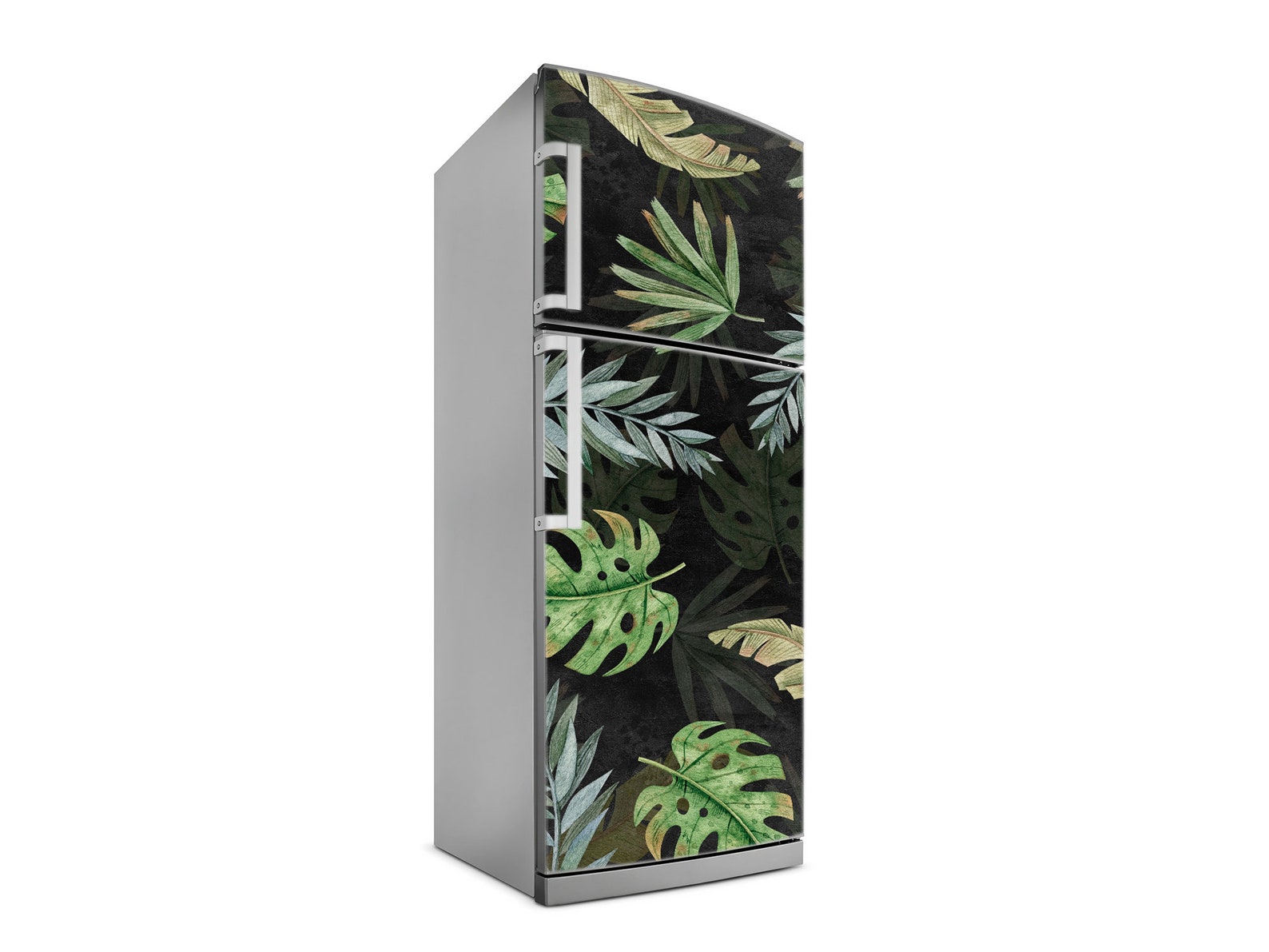 Dark Tropical Leaves Decal Fridge Floral Leaf Wall Fridge | Etsy