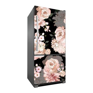 Dark Flower Decal Fridge,roses Floral Wall Fridge Stickers, Peel ...