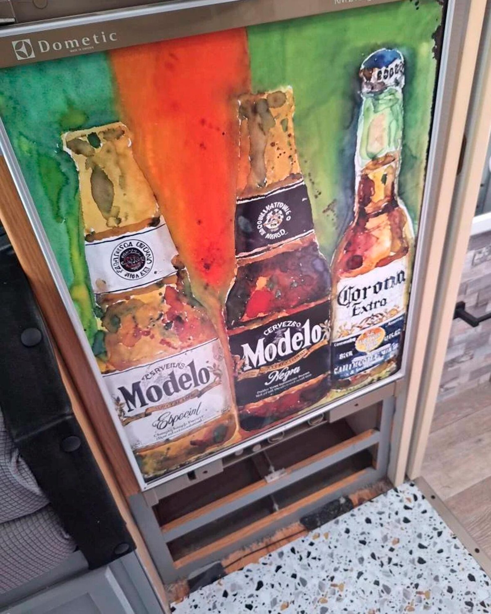 Watercolor Bottles of Beer Sticker Refrigerator Cover Wall Stickers ...