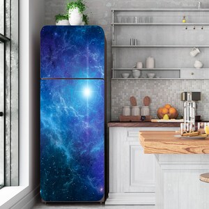 Stars Space Galaxy Decal Fridge Cover Wall Fridge Stickers Peel Stick ...