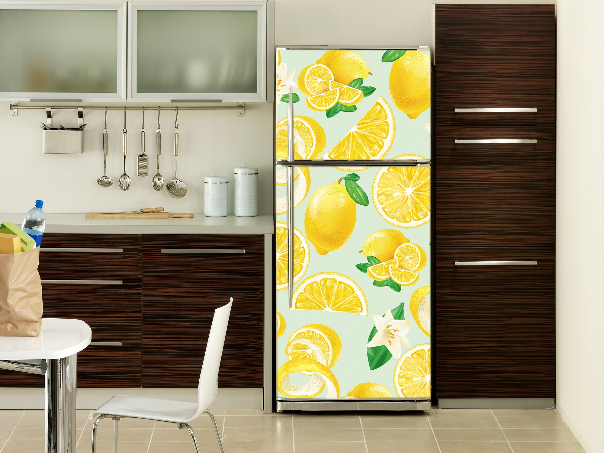 Watercolor Lemons Decal Fridge Cover Fruits Wall Fridge - Etsy