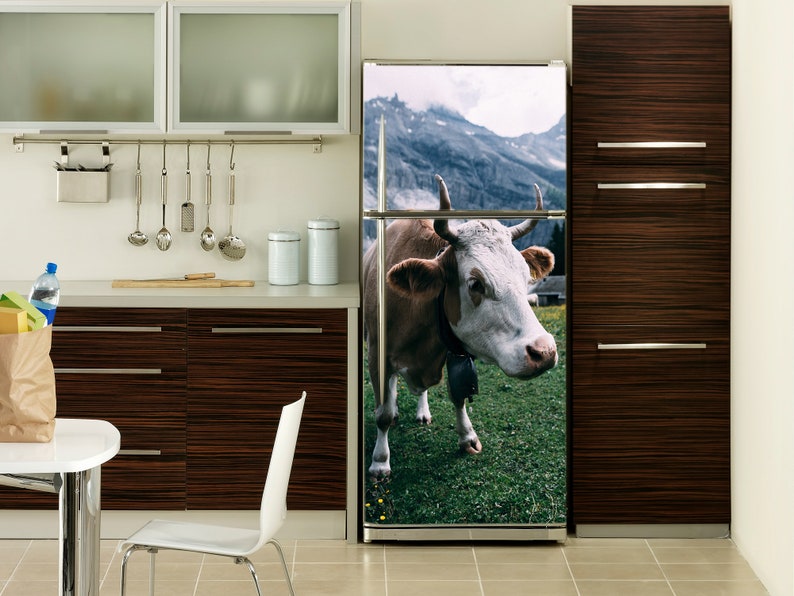 Cow Decal Fridge Wall Fridge Stickers Peel Stick, Self Adhesive Sticker ...