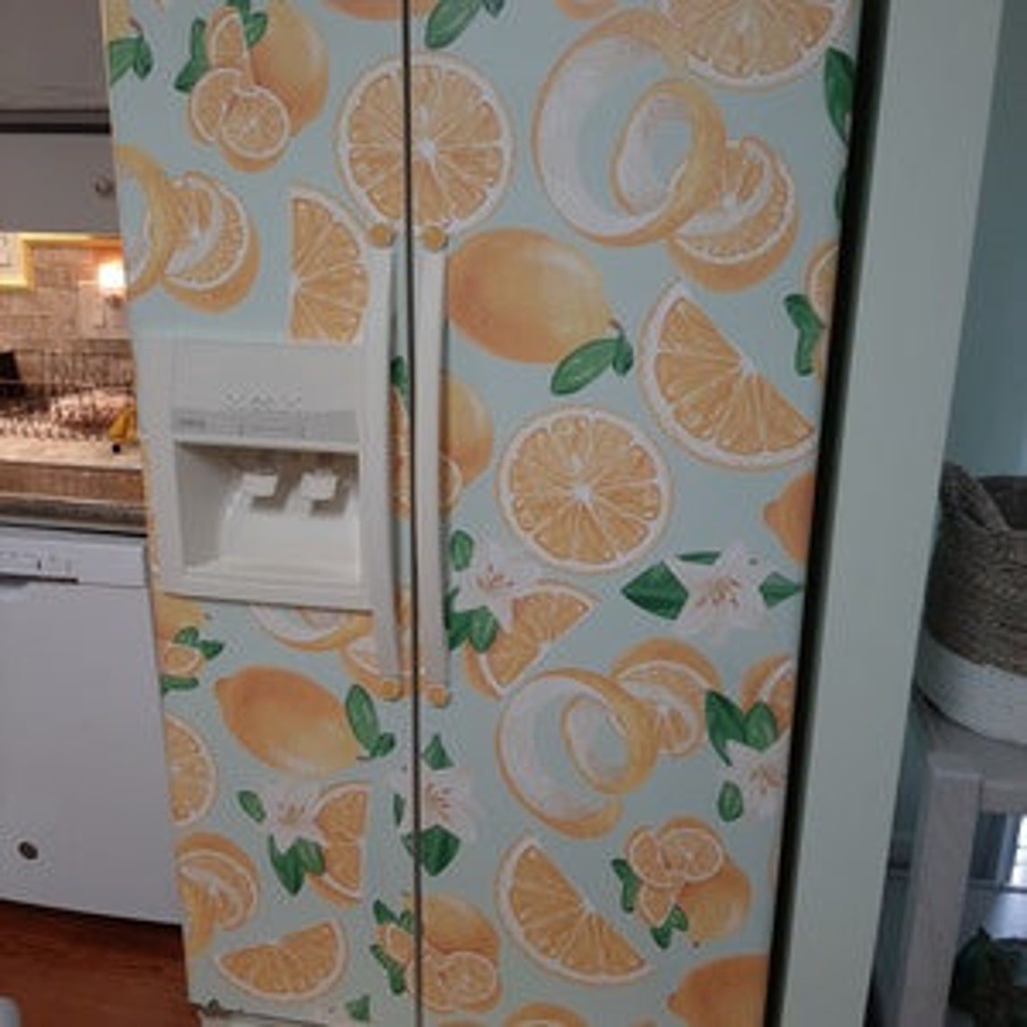 Watercolor Lemons Decal Fridge Cover Fruits Wall Fridge - Etsy