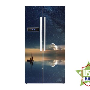 Seascape Decal Fridge Cover Wall Fridge Stickers Peel Stick, Self ...