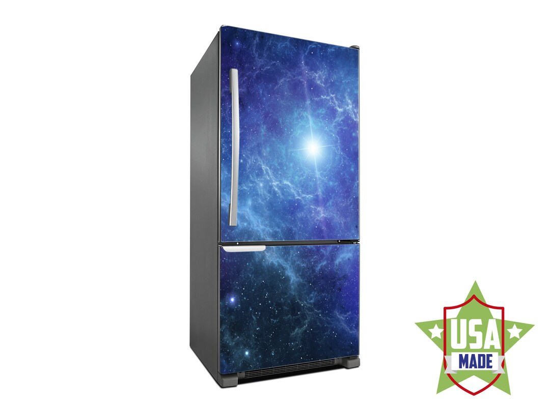 Stars Space Galaxy Decal Fridge Cover Wall Fridge Stickers Peel Stick ...