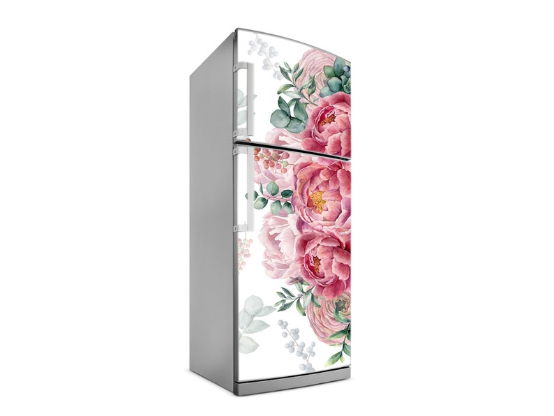 Peony Flower Decal Fridge Peonies Floral Wall Fridge | Etsy
