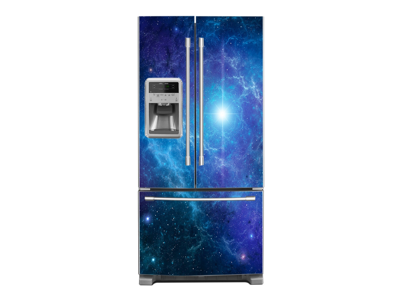 Stars Space Galaxy Decal Fridge Cover Wall Fridge Stickers Peel Stick ...