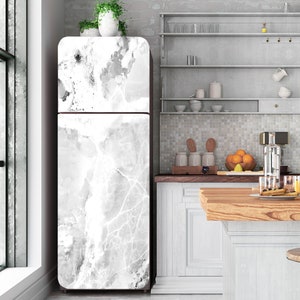 Gray Marble Decal Not Metalic, Fridge Cover Wall Fridge Stickers Peel ...
