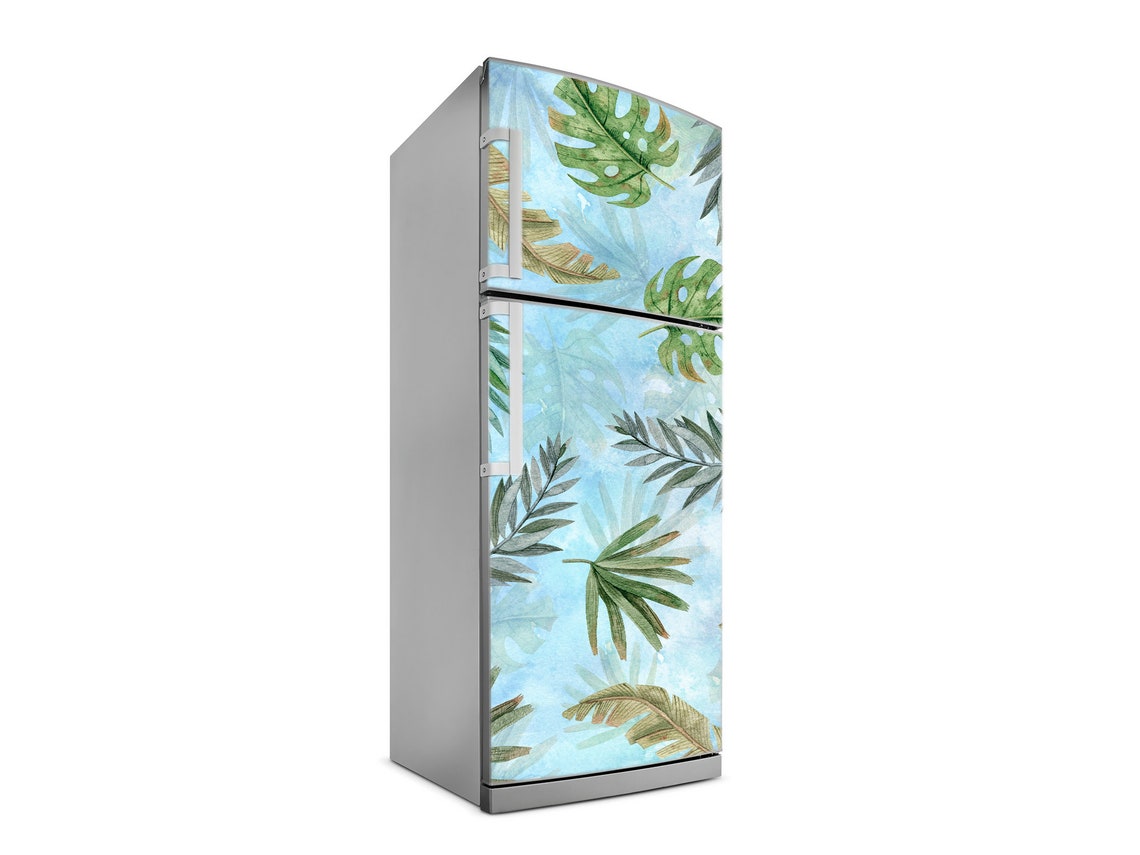 Tropical Leaves Decal Fridge Large Floral Leaf Wall Fridge | Etsy