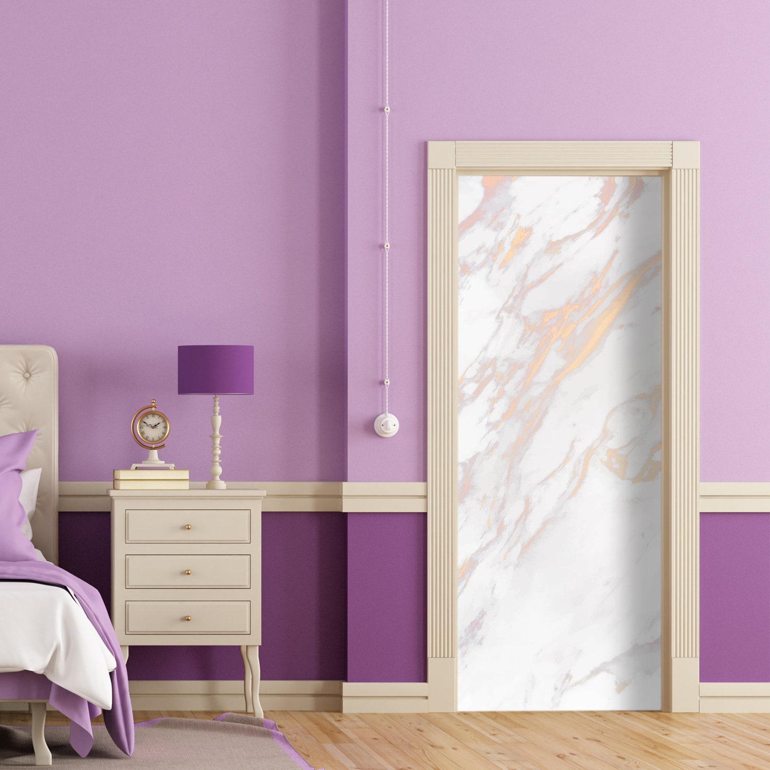 White Marble Door Decal Marble Door Mural Window Fridge Wall | Etsy