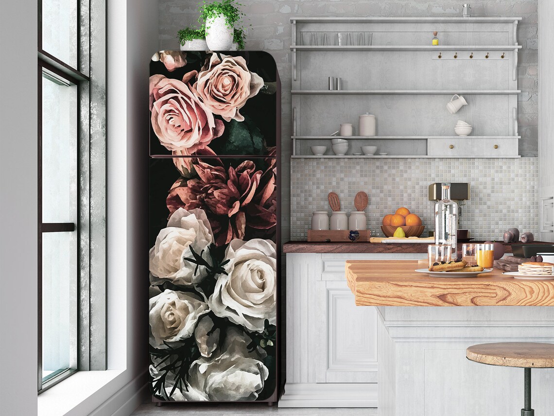 Roses Flower Decal Fridgeroses Floral Wall Fridge Stickers - Etsy