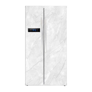 White Marble Fridge Wrap Refrigerator Cover Peel and Stick Self ...