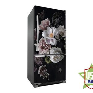 Dark Flower Decal Fridgeroses Floral Wall Fridge Stickers - Etsy