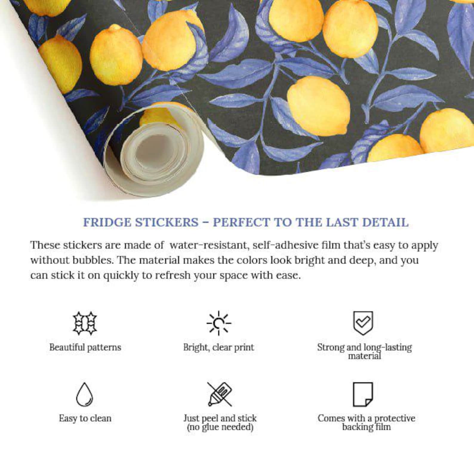 Floral Fridge Wrap, Peel and Stick Vinyl Refrigerator Decal With Cherry ...