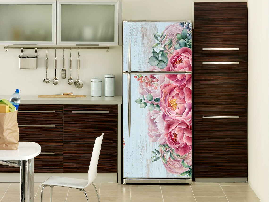 Peony Flower Decal Fridge Peonies Floral Wall Fridge - Etsy
