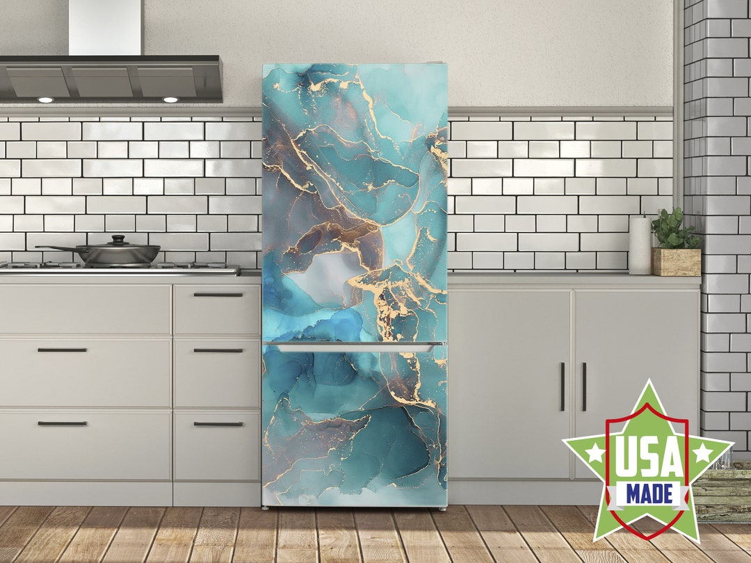 Multicolored Marble Decal Not Metallic Fridge Cover Wall Fridge ...